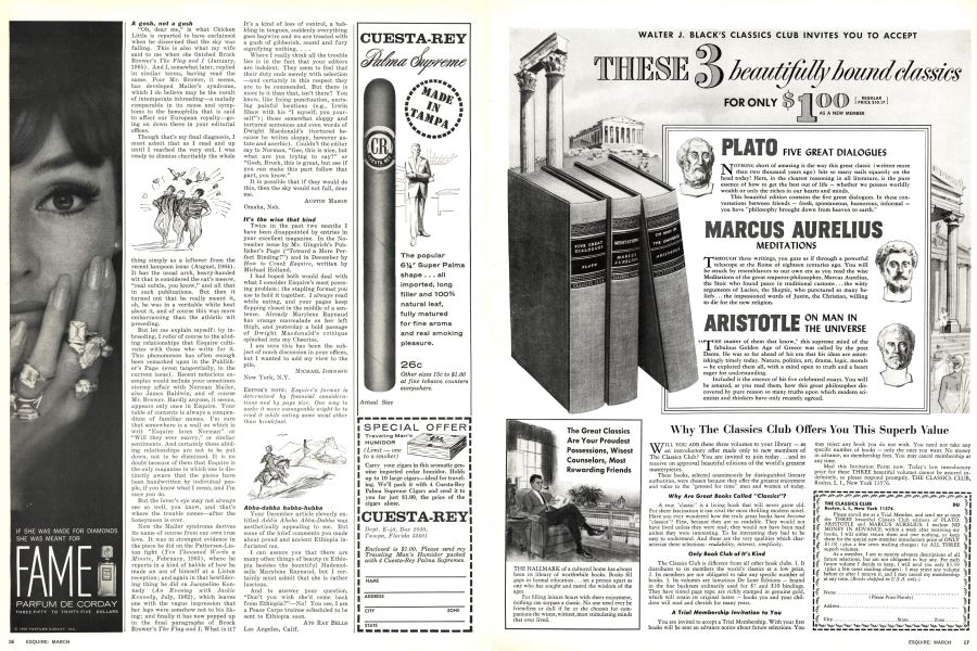 The Classics Club | Esquire | MARCH 1965