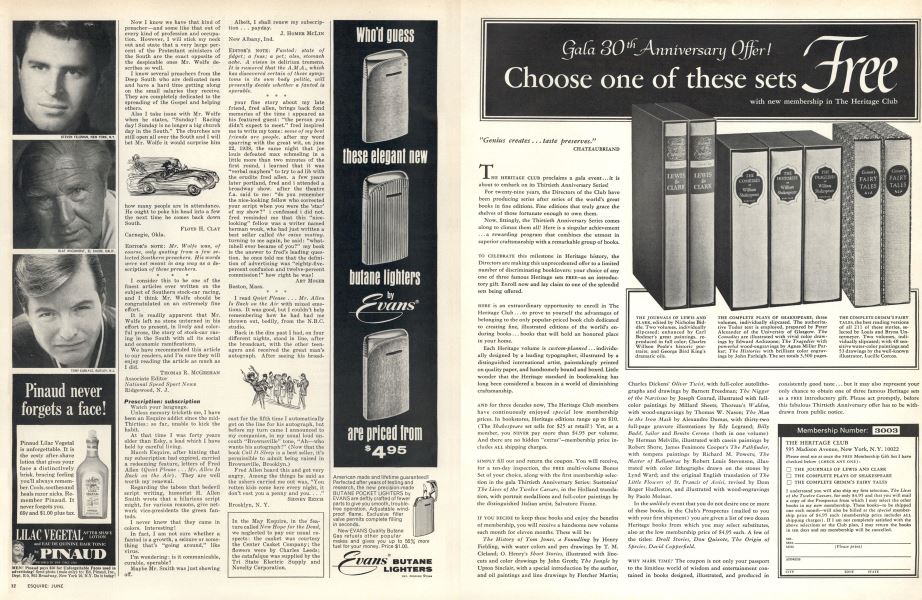 THE HERITAGE CLUB | Esquire | JUNE 1965