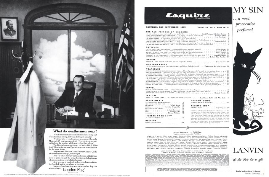 Contents for September, 1965 | Esquire | SEPTEMBER 1965