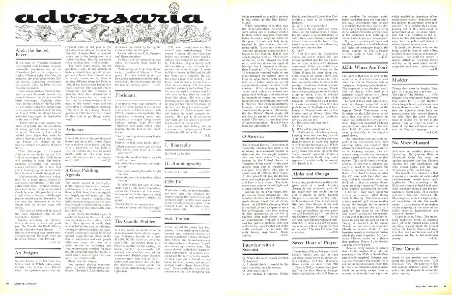 adversaria | Esquire | JANUARY 1966