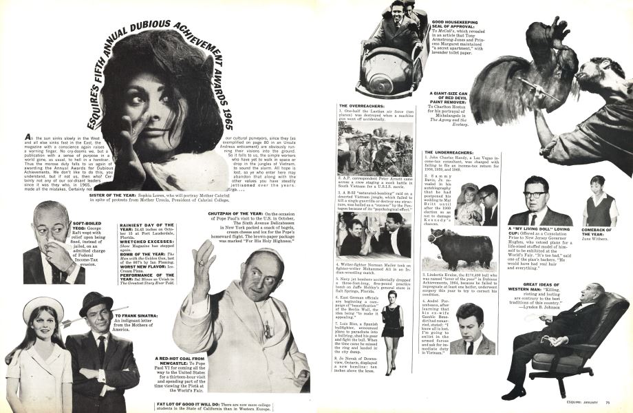 ESQUIRE'S FIFTH ANNUAL DUBIOUS ACHIEVEMENT AWARDS 1965 | Esquire ...