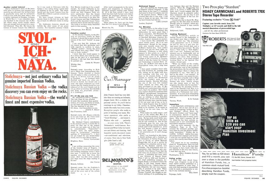 Delmonico's | Esquire | DECEMBER 1966