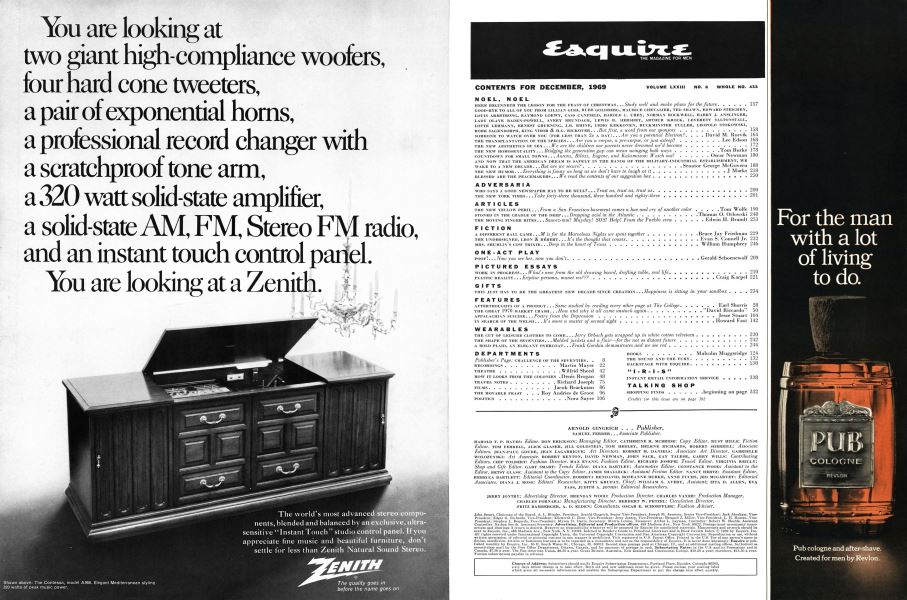 CONTENTS FOR DECEMBER, 1969 | Esquire | DECEMBER 1969