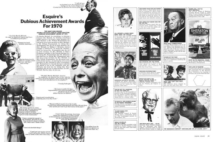 Esquire's Dubious Achievement Awards for 1970 | Esquire | JANUARY 1971