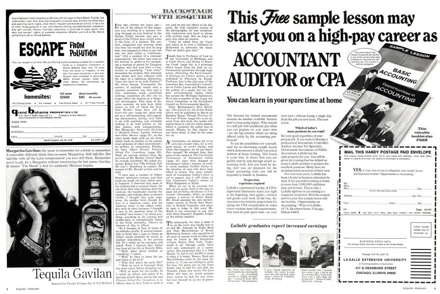 Back Stage with Esquire | Esquire | FEBRUARY 1971