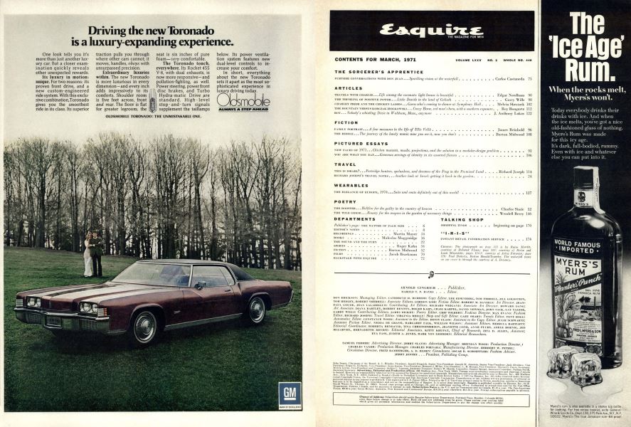 Wine & Spirits Co.: Myers's Rum | Esquire | MARCH, 1971