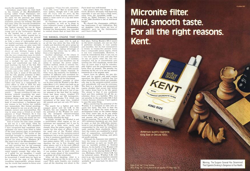 Advertisement: Kent | Esquire | FEBRUARY 1973