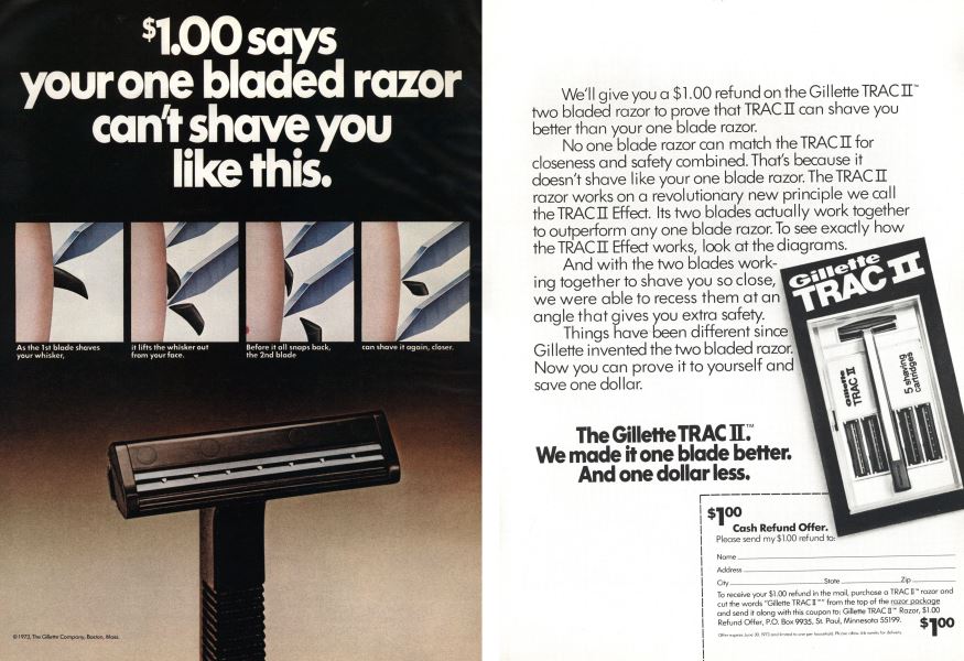 The Gillette Company: Gillette Trac Ii | Esquire | MARCH 1973