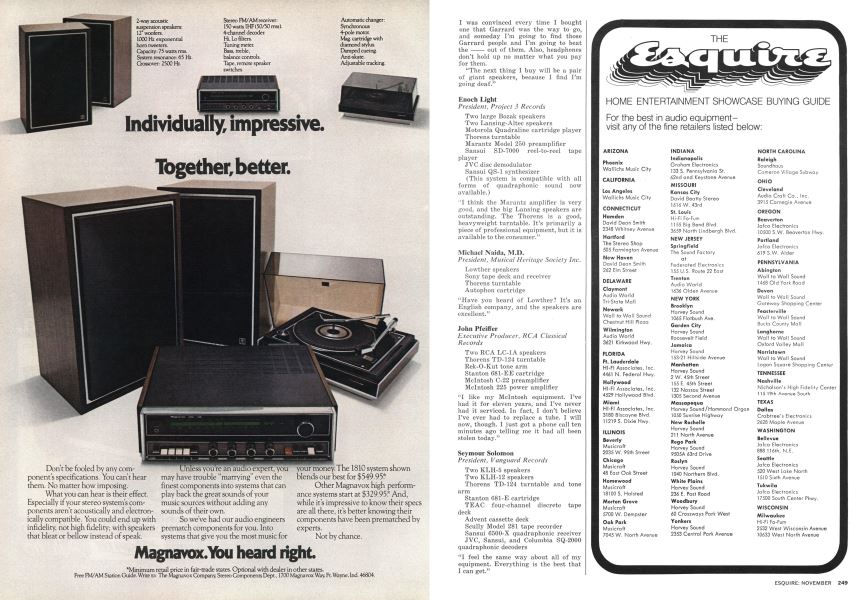 The Magnavox Company | Esquire | NOVEMBER 1973