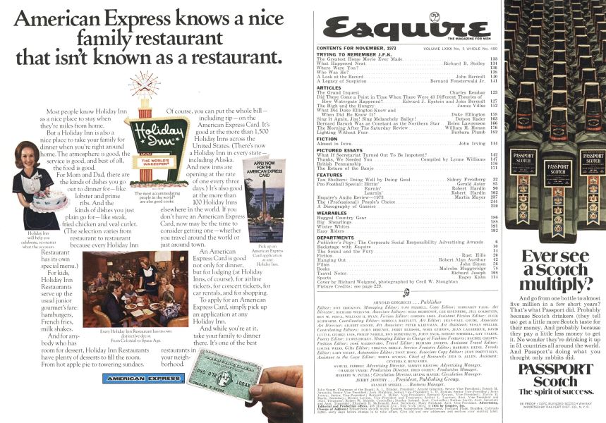 Advertisement: American Express | Esquire | NOVEMBER 1973