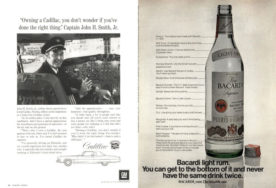 BACARDI: Bacardi light rum | Esquire | MARCH 1974