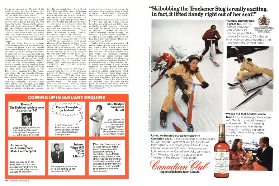 Advertisement: Canadian Club | Esquire | DECEMBER 1974