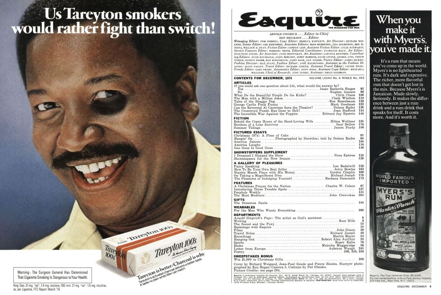 CONTENTS FOR DECEMBER, 1974 | Esquire | DECEMBER 1974