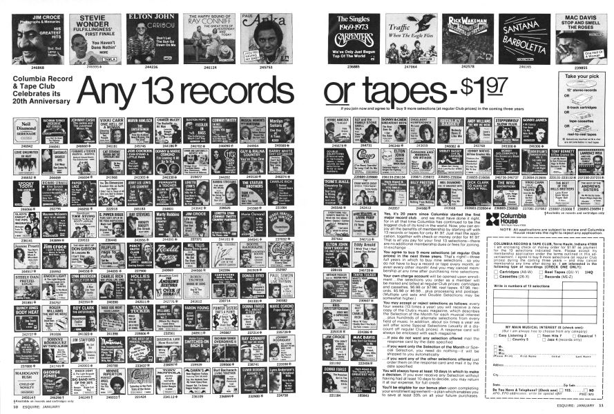 COLUMBIA RECORD & TAPE CLUB | Esquire | JANUARY 1975