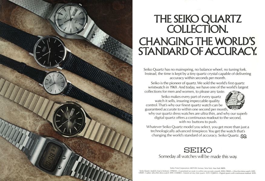 Advertisement: Seiko Time Corporation | Esquire | SEPTEMBER 1975