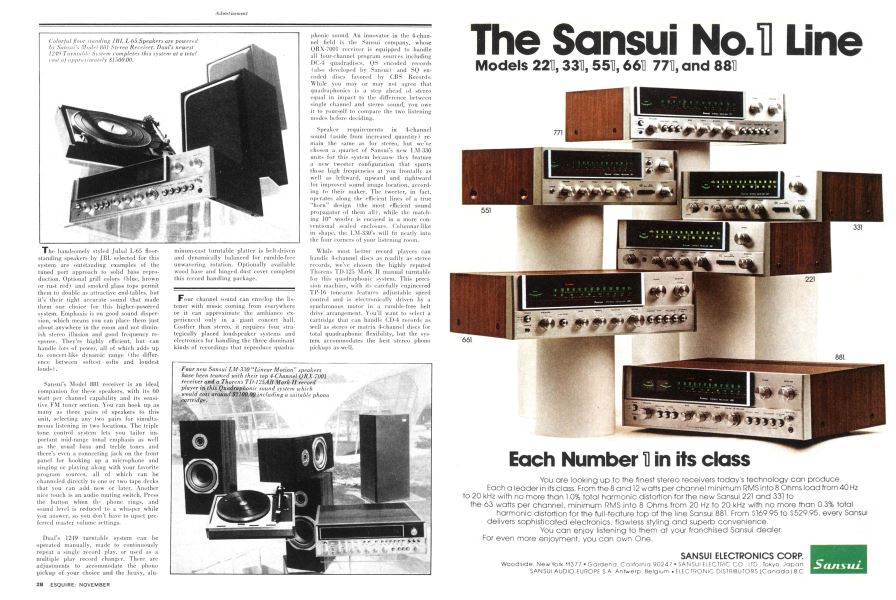 Sansui Electronics Corp. | Esquire | NOVEMBER 1975