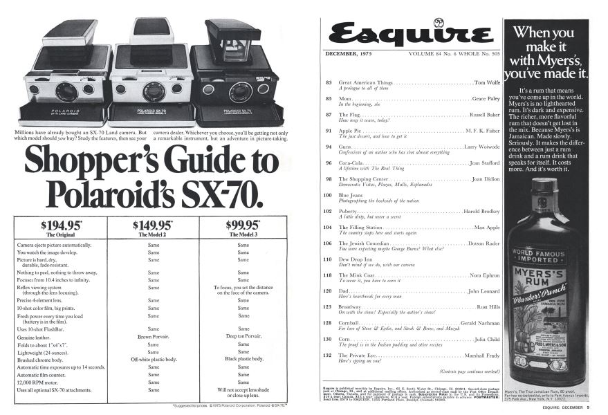 Polaroid Corporation: SX-70 | Esquire | DECEMBER 1975