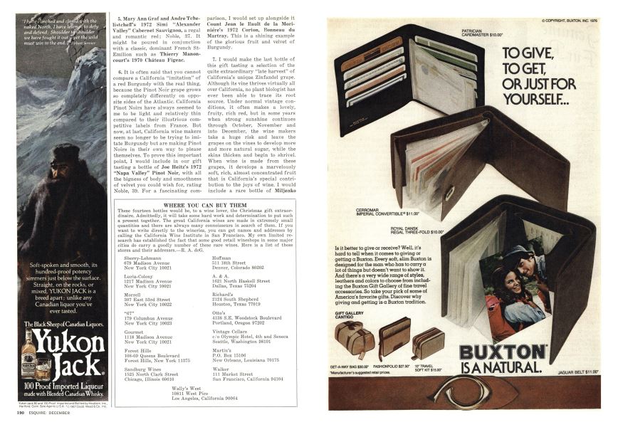 Advertisement | Esquire | DECEMBER 1976