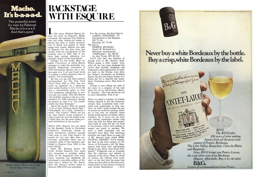 FABERGE, INC.: Macho | Esquire | AUGUST 1977