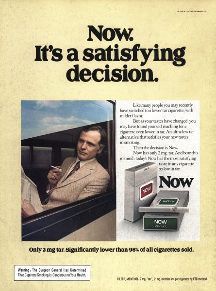 Reynolds Tobacco Co.: Now | Esquire | July 4, 1978