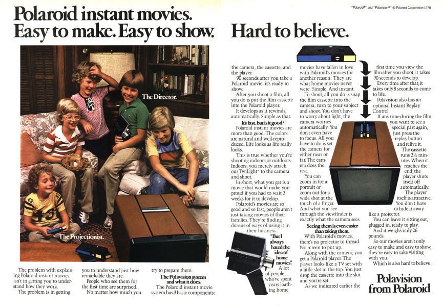 Polaroid: Polavision | Esquire | October 24, 1978