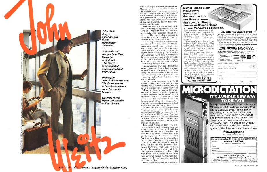 John Weitz | Esquire | April 24, 1979