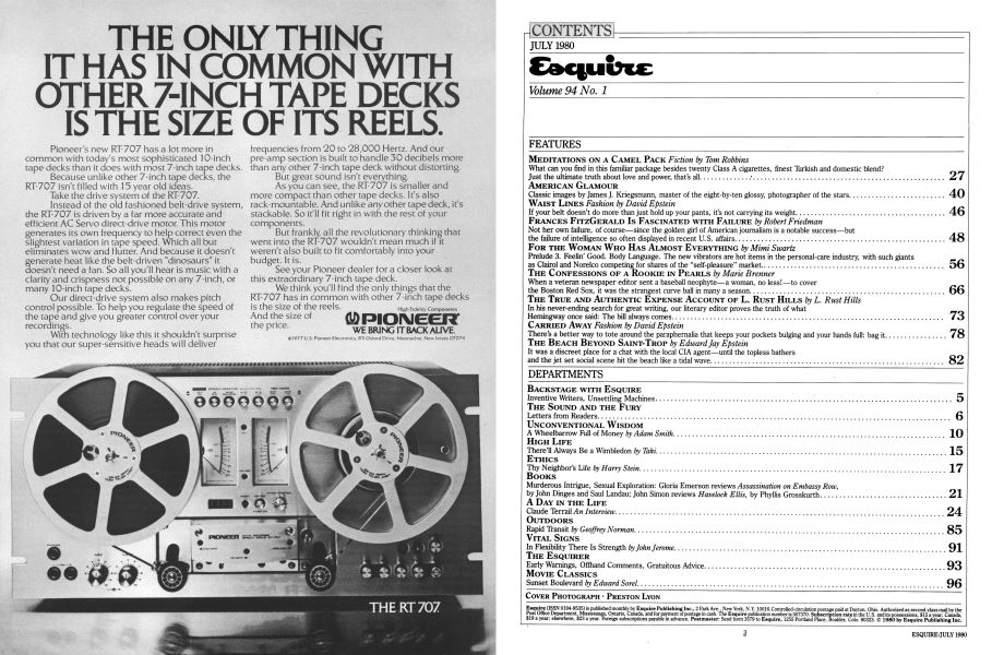 Contents | Esquire | JULY 1980