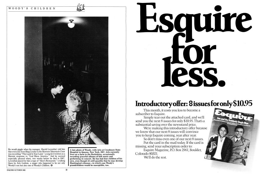 Advertisement: Esquire Magazine | Esquire | OCTOBER 1980