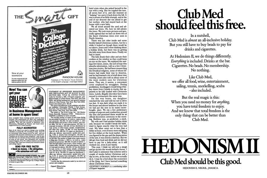 Advertisement: Hedonism Ii | Esquire | DECEMBER 1981