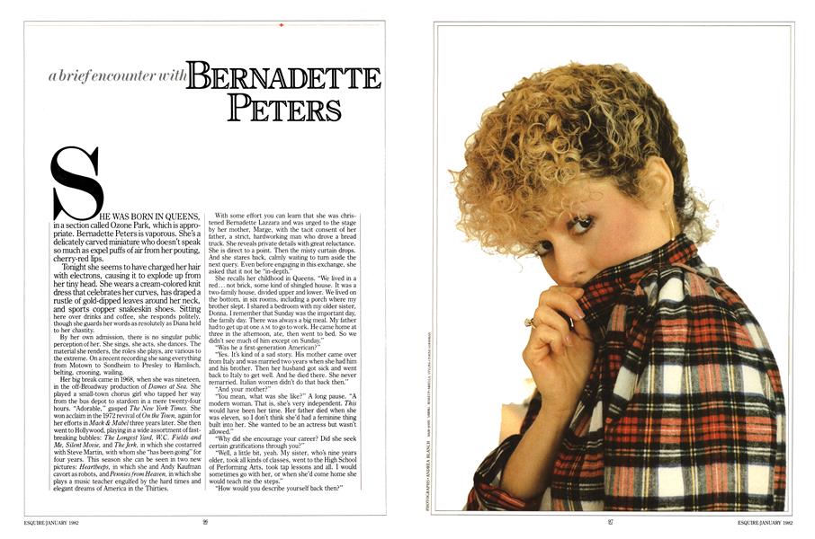 A Brief Encounter With Bernadette Peters Esquire January 1982