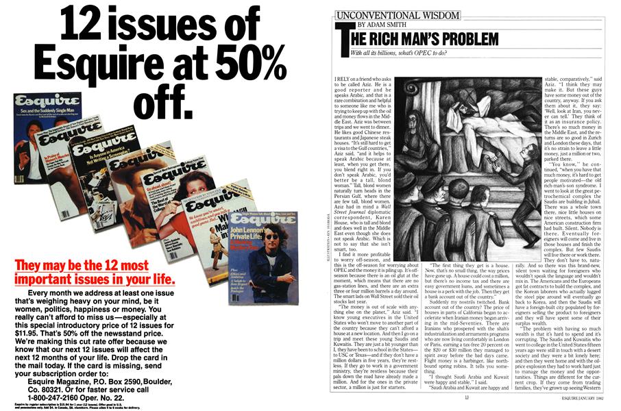 The Rich Man's Problem | Esquire | JANUARY 1982