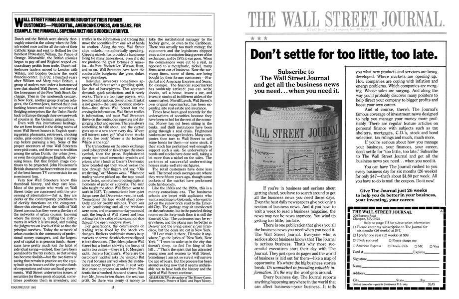 The Wall Street Journal | Esquire | JULY 1982