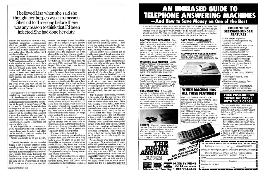 The Right Answer | Esquire | NOVEMBER 1982