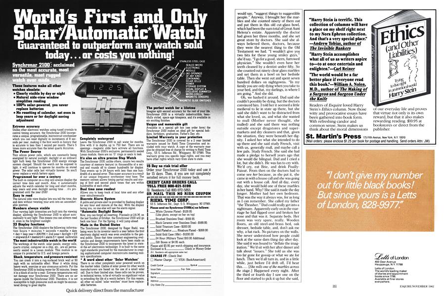 St. Martin’s Press: Harry Stein’s Ethics | Esquire | NOVEMBER 1982