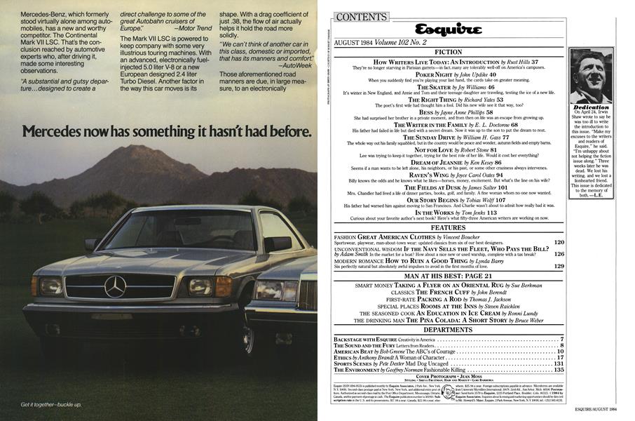 Contents | Esquire | AUGUST 1984