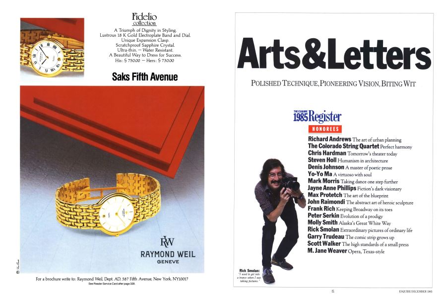 Arts & Letters | Esquire | DECEMBER 1985