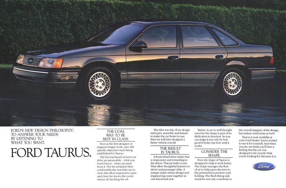 Ford: Ford Taurus | Esquire | JANUARY 1986