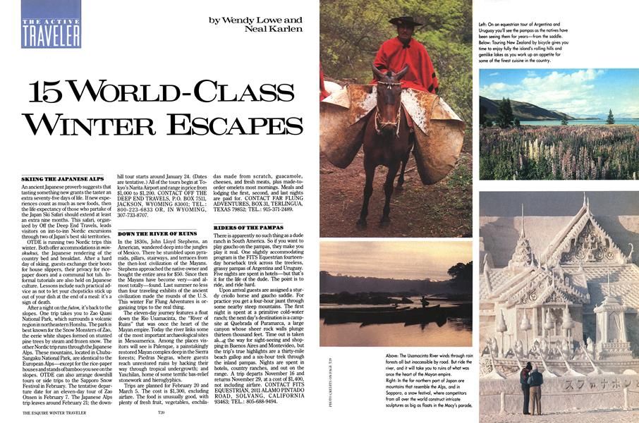 15 World-Class Winter Escapes | Esquire | OCTOBER 1986