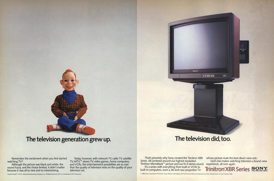 Sony Corporation of America: Trinitron Xbr Series | Esquire | NOVEMBER 1986