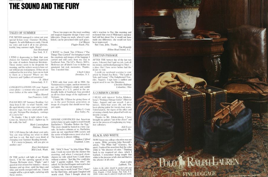 THE SOUND AND THE FURY | Esquire | DECEMBER 1986