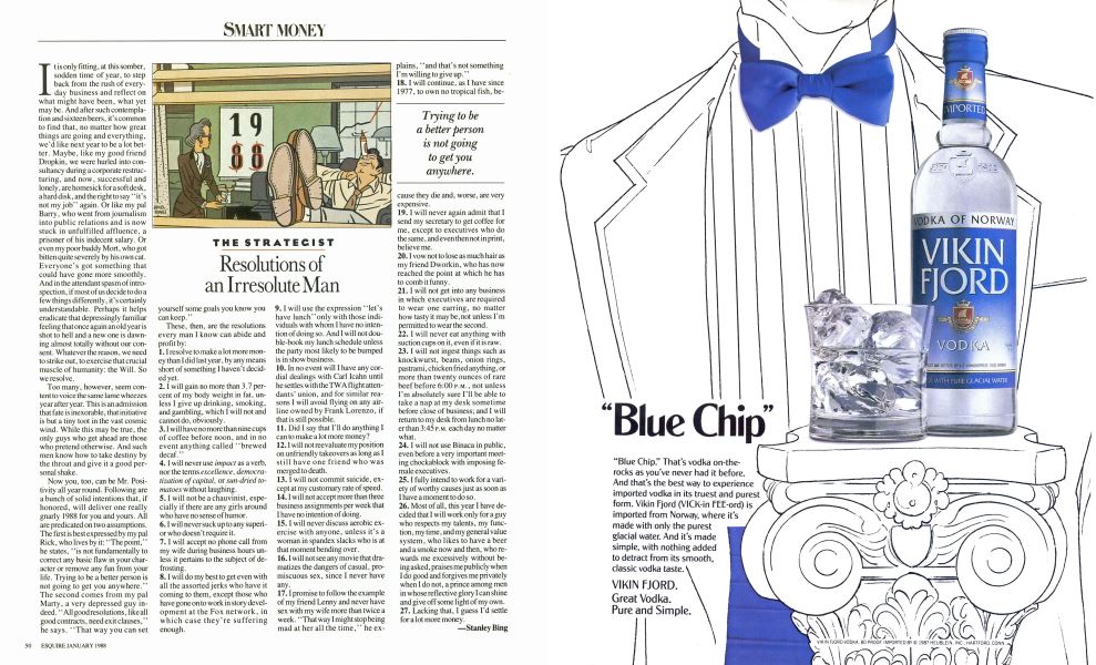 Viking Fjord: Vodka | Esquire | JANUARY 1988