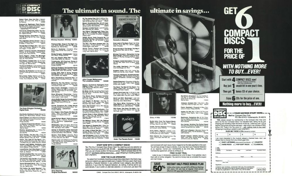 Compact Disc Club | Esquire | July 1988