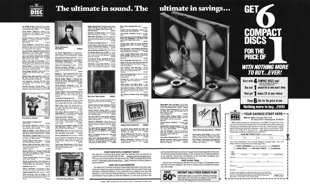 Bmg Compact Disc Club | Esquire | January 1989