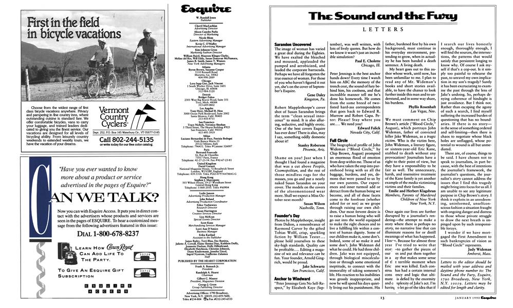 The: Sound and the Fury | Esquire | January 1990