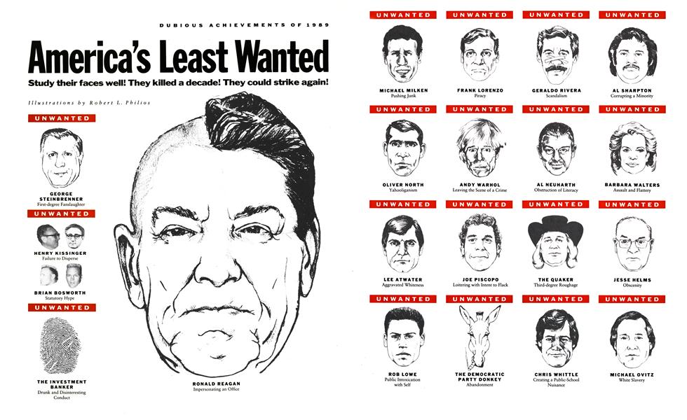 America's Least Wanted | Esquire | January 1990