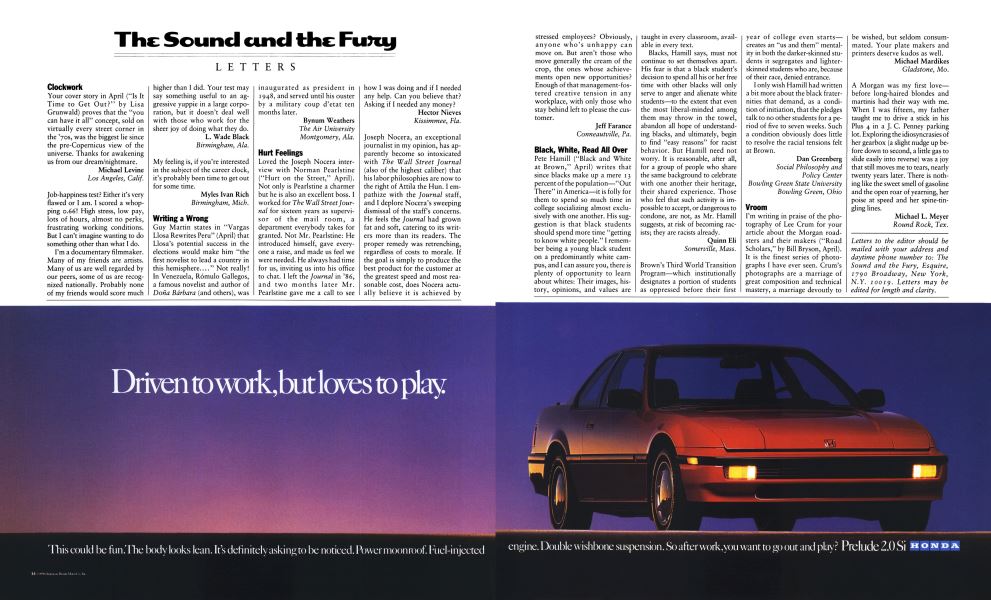 The Sound and the Fury | Esquire | AUGUST 1990