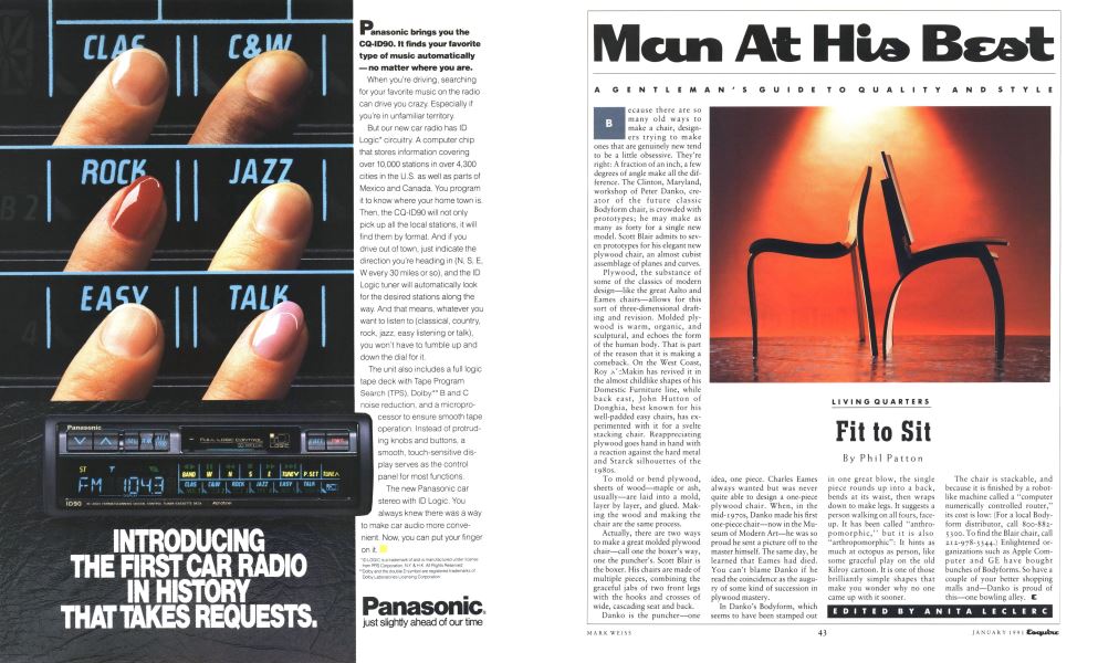 Fit to Sit | Esquire | January 1991