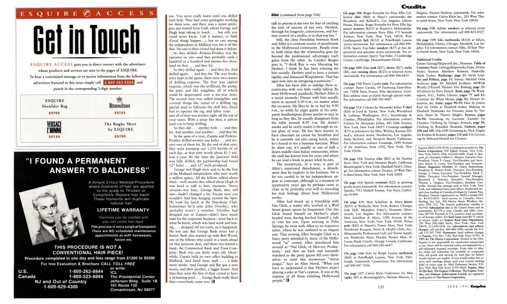 Credits | Esquire | June 1991
