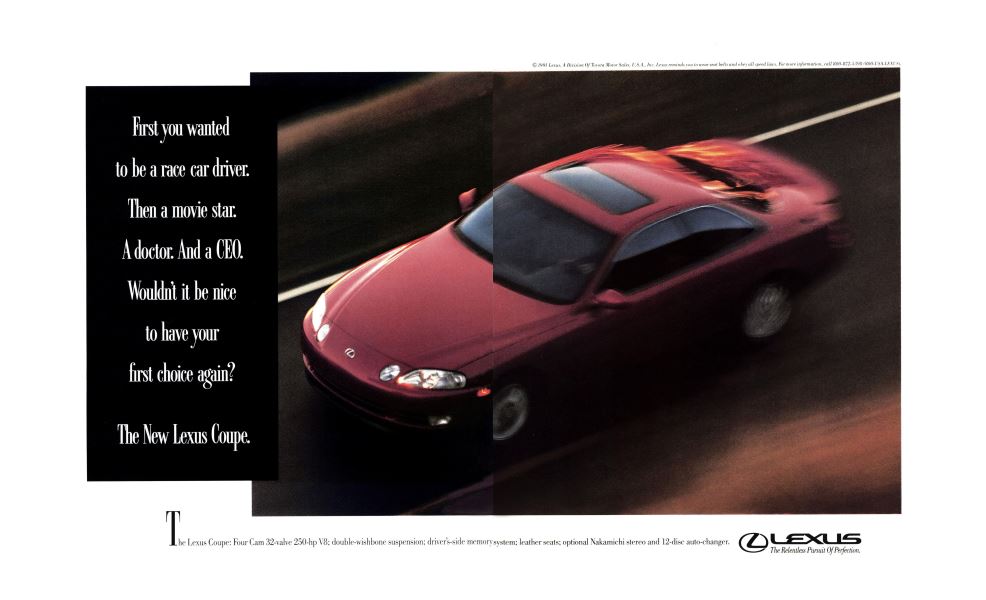 Toyota Motor Sales, U.s.a., Inc.: Lexus Coupe | Esquire | AUGUST 1991