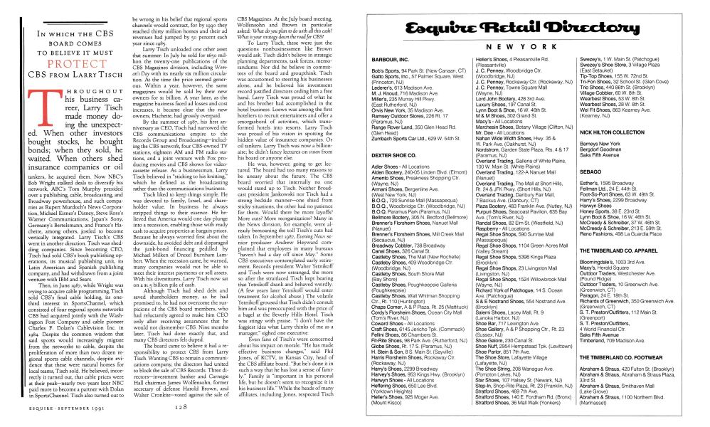 Esquire Retail Directory | Esquire | SEPTEMBER 1991 Esquire Retail Directory | Esquire | SEPTEMBER 1991